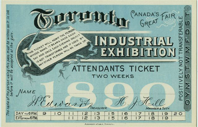 1890 Two-Week Ticket – CNE Heritage