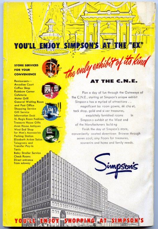 Simpson’s Ad in 1957 CNE Programme – CNE Heritage