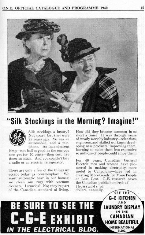 Canadian General Electric Ad in CNE Programme, 1940 – CNE Heritage