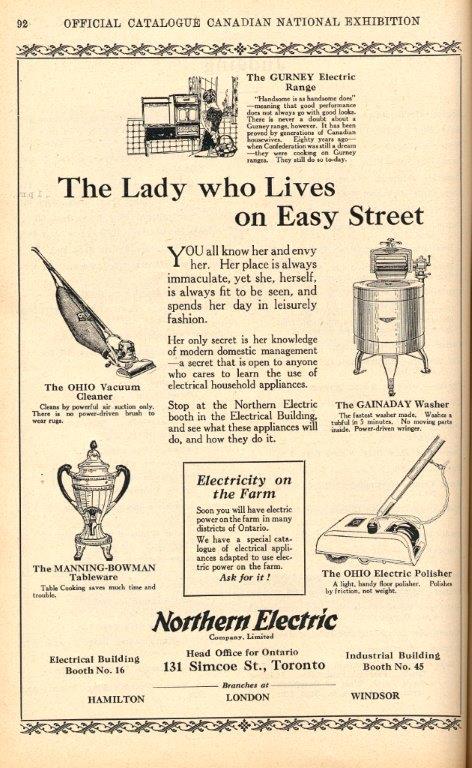 Northern Electric ad in 1927 CNE Programme – CNE Heritage